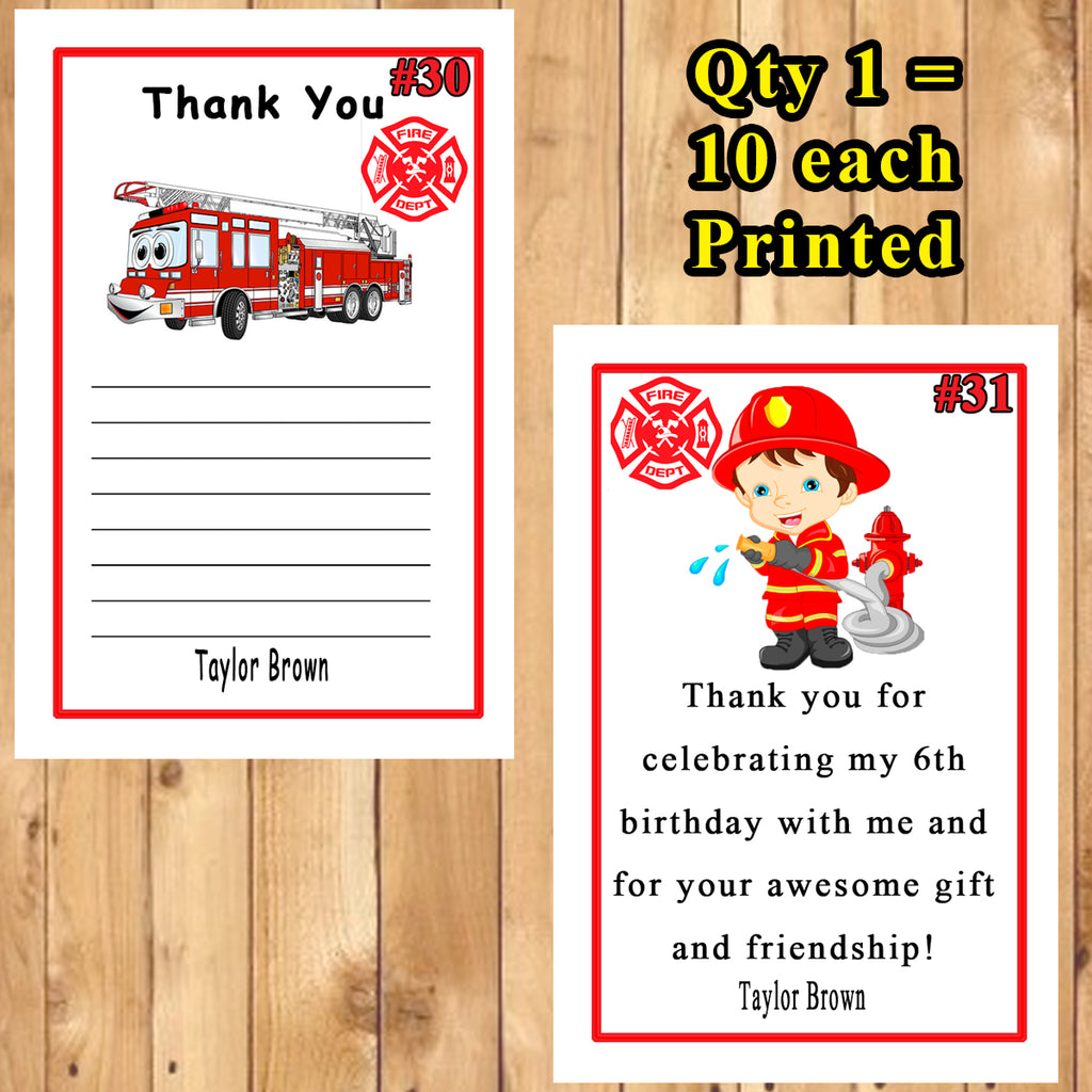 Fire Truck Birthday Thank You Cards Liif Fire Truck Pop Up Card