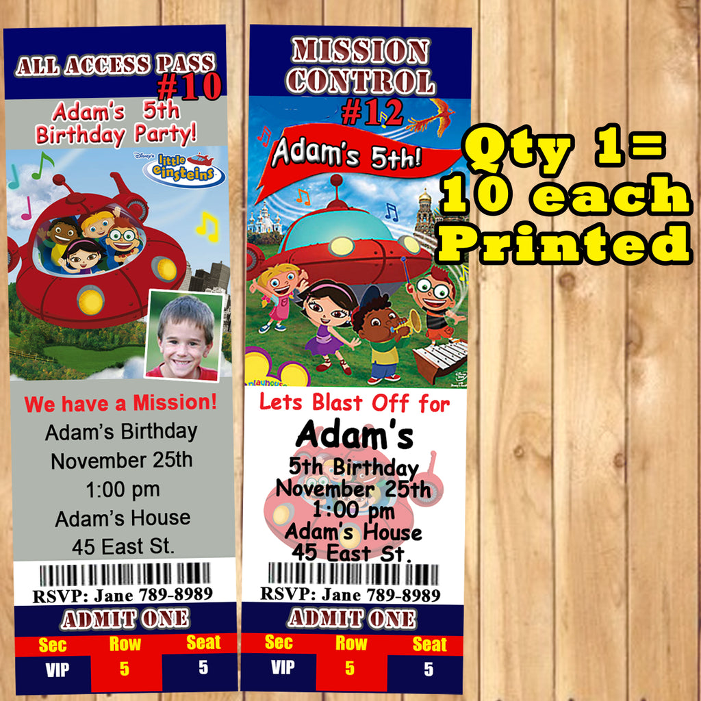 Little Einsteins Birthday Invitations 10 each Printed Personalized wit ...