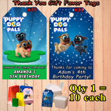 Puppy Dog Pals Birthday Favor Thank You Gift Tags 10 ea Personalized C ...