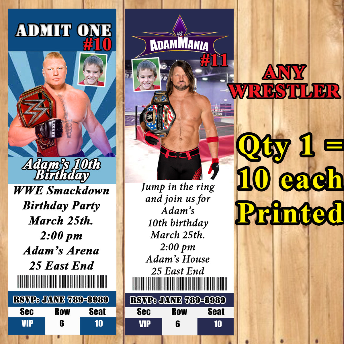 Sample Invitations Of Wwe